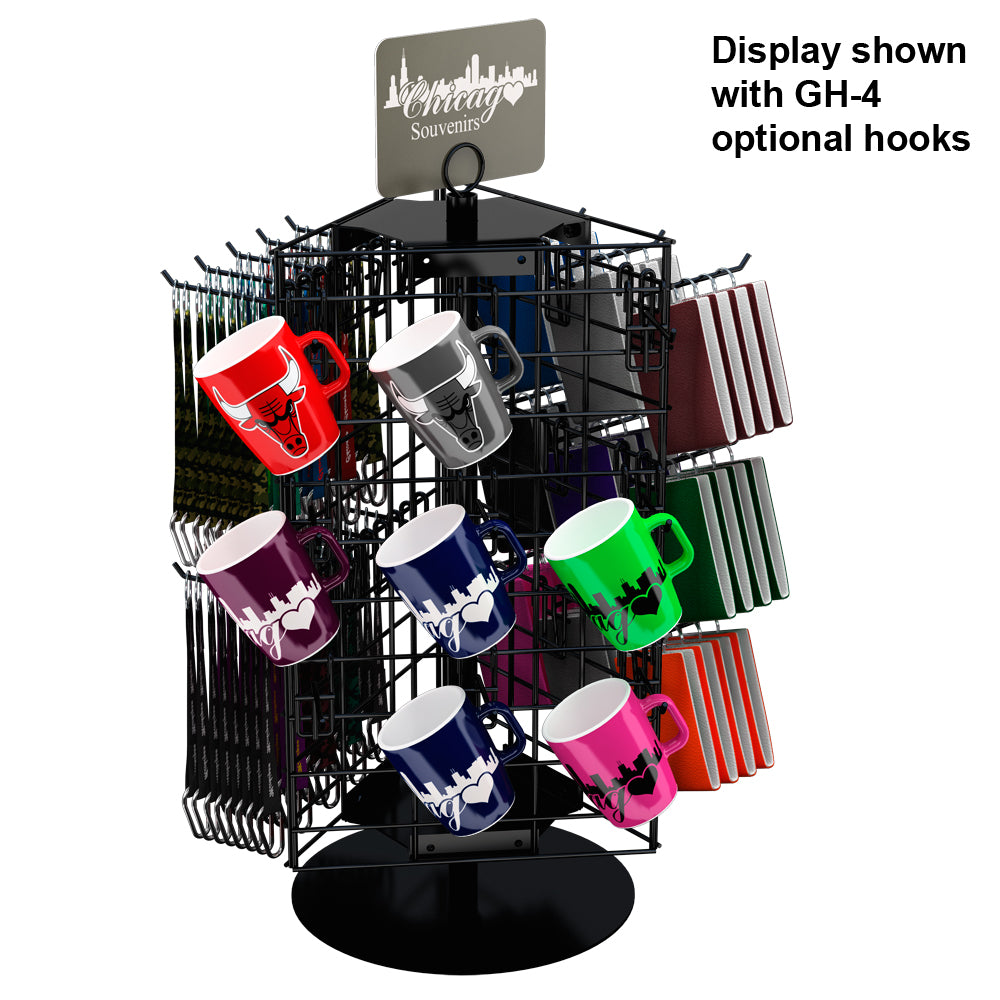 3-Sided 21" x 12" Wire Grid Panel Countertop Spinner Display